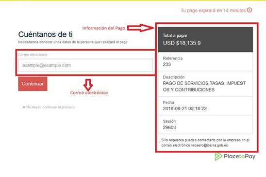 · En esta pantallase muestra el valor total a pagar como también una ...